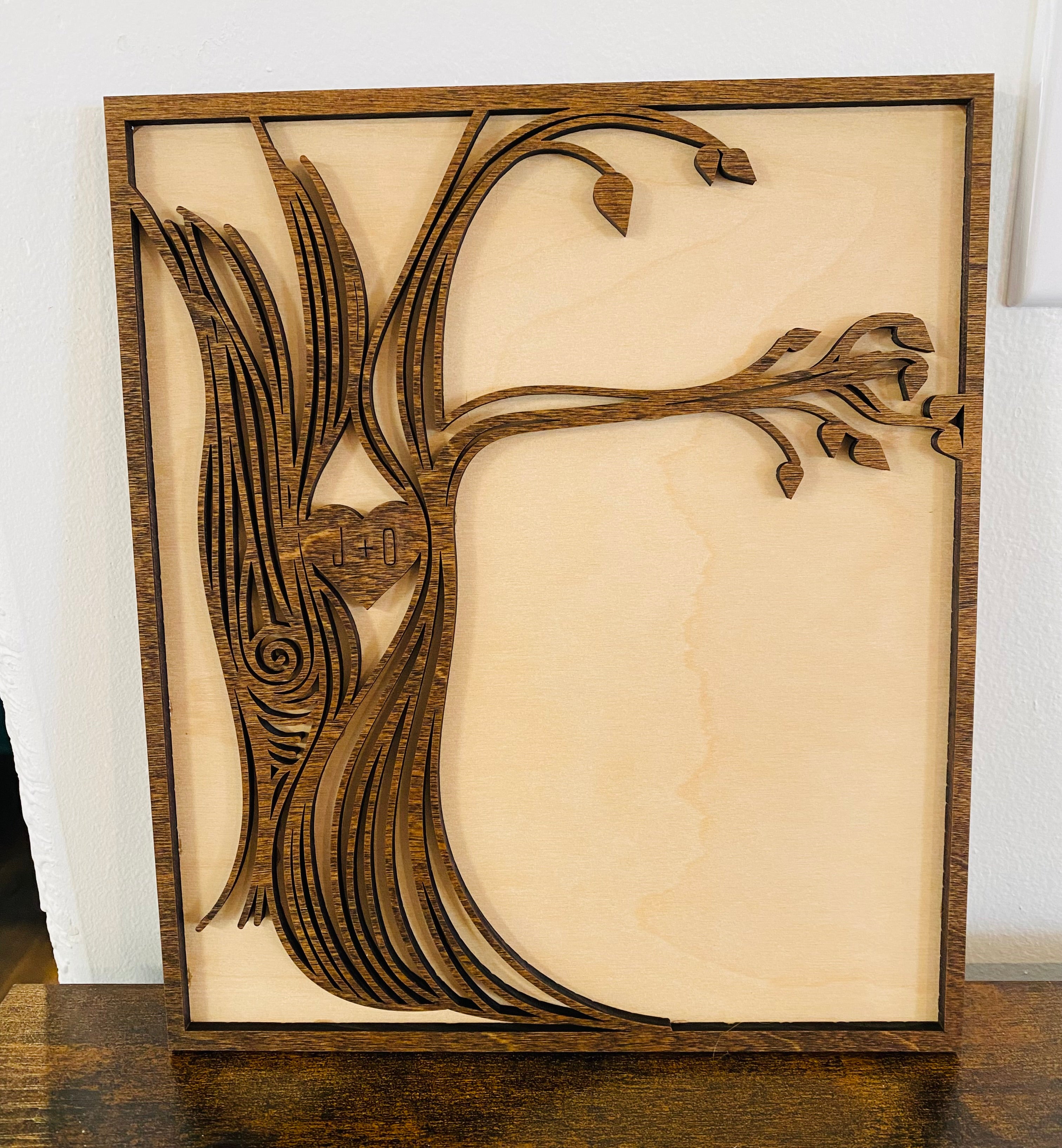 Custom Laser Tree initials – Mom of 3 Embroidery